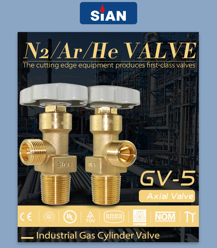 GV-5 Axial Cylinder Valve N2/Ar/He Gas Cylinder Valve - Buy Argon Gas ...